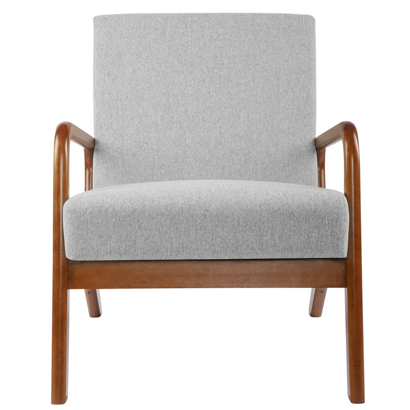 George Oliver Mid-century Fabric Upholstered Arm Chair, Dining Chair, Gray, Set Of 1 & Reviews ...